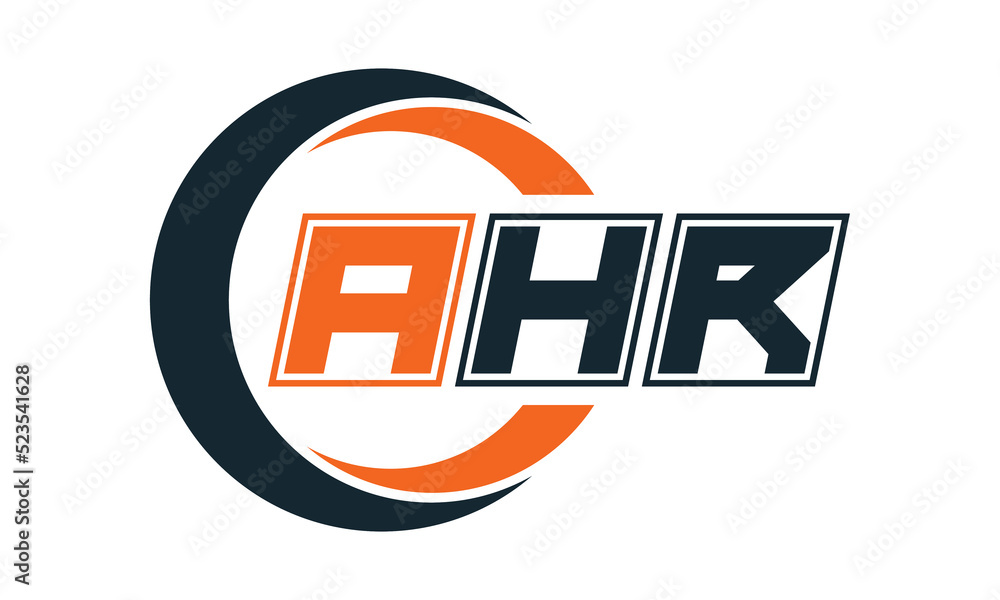 Vetor de AHR three-letter circle logo design. custom font logo vector ...