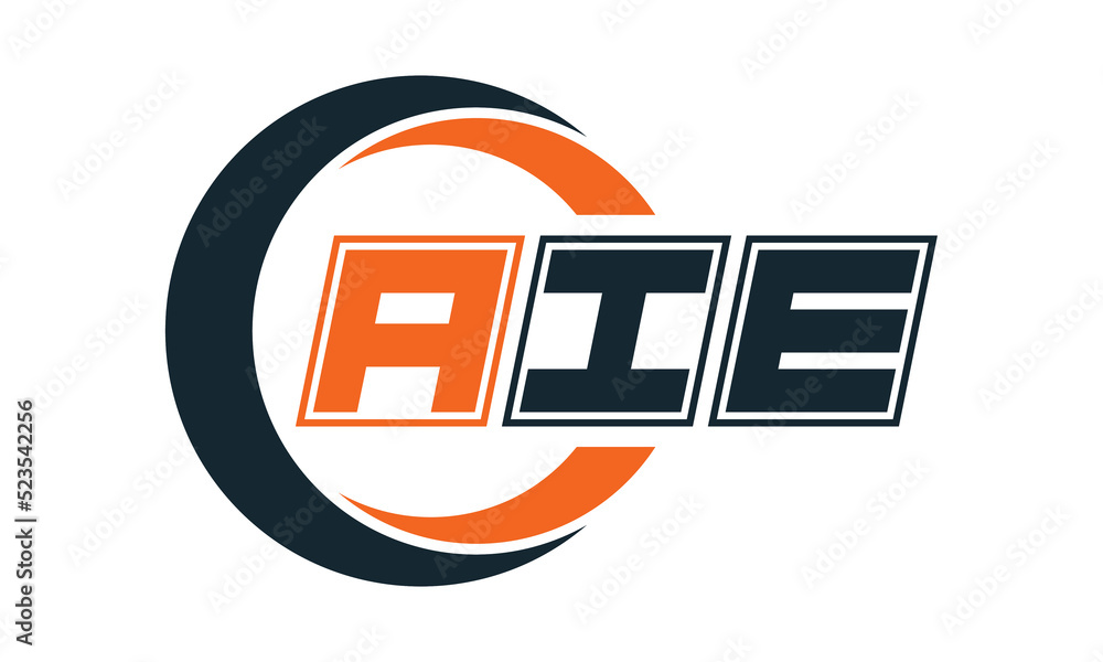 AIE three-letter circle logo design. custom font logo vector template ...