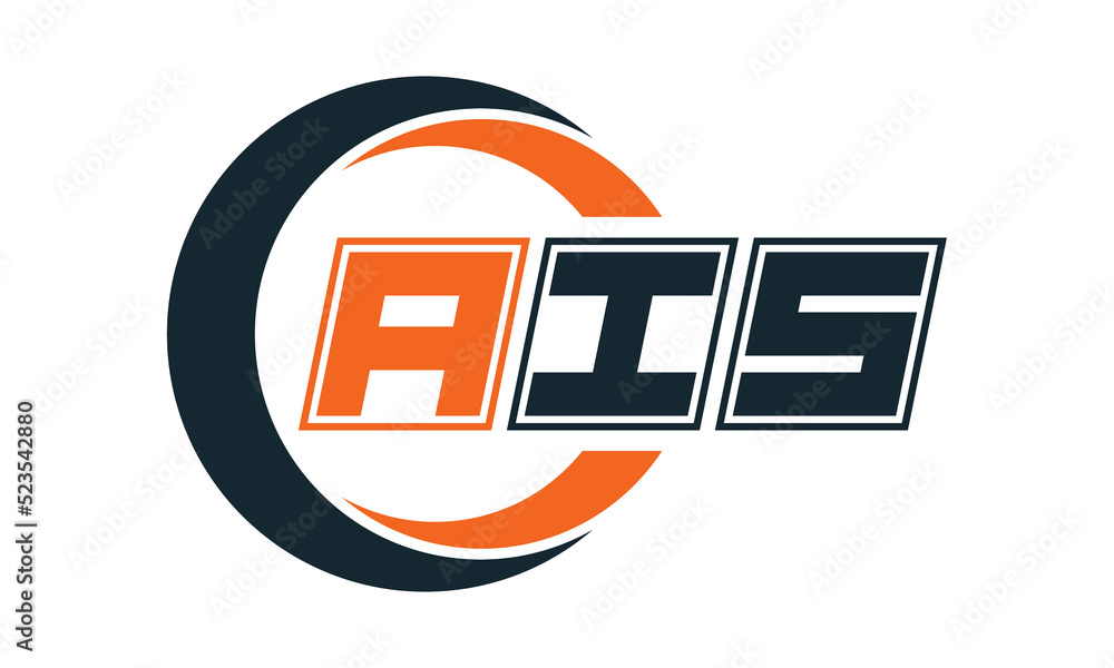 AIS three-letter circle logo design. custom font logo vector template ...