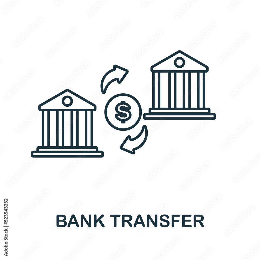 Bank Transfer line icon. Monochrome simple Bank Transfer outline icon ...
