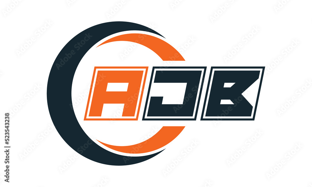 AJB three-letter circle logo design. custom font logo vector template ...