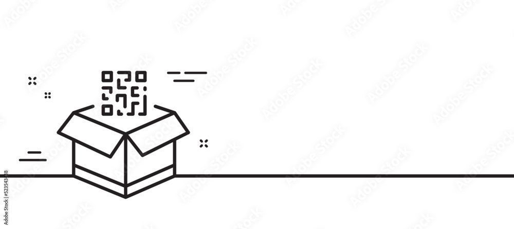 Qr code line icon. Scan barcode sign. Check delivery symbol. Minimal ...