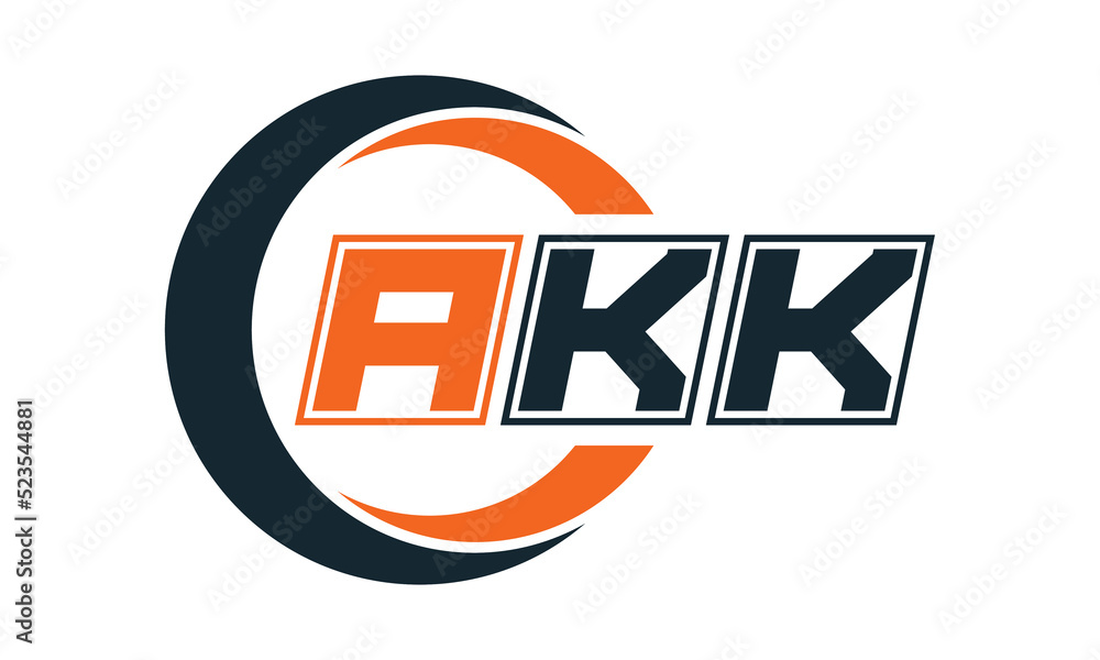 AKK three-letter circle logo design. custom font logo vector template ...