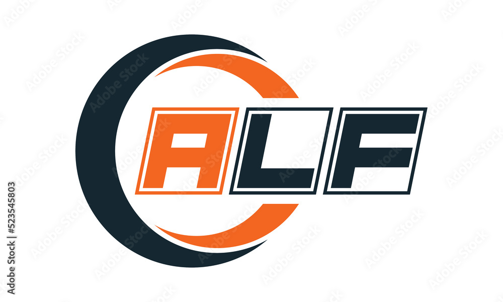 Vettoriale Stock ALF three-letter circle logo design. custom font logo ...
