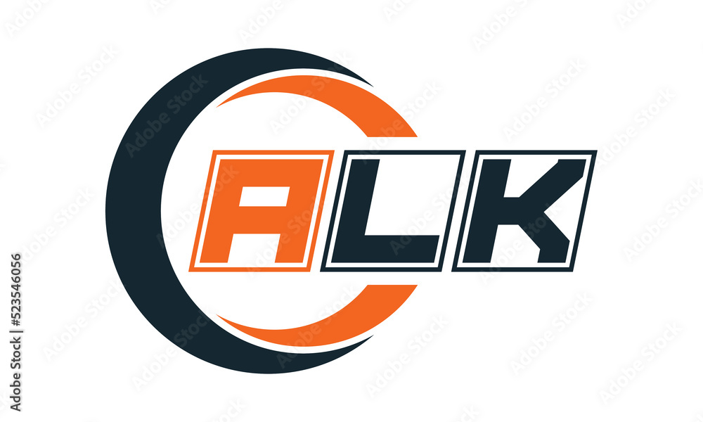 ALK three-letter circle logo design. custom font logo vector template ...