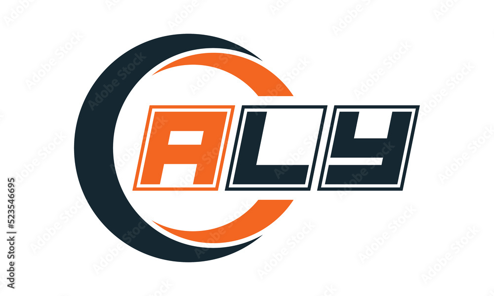 ALY three-letter circle logo design. custom font logo vector template ...