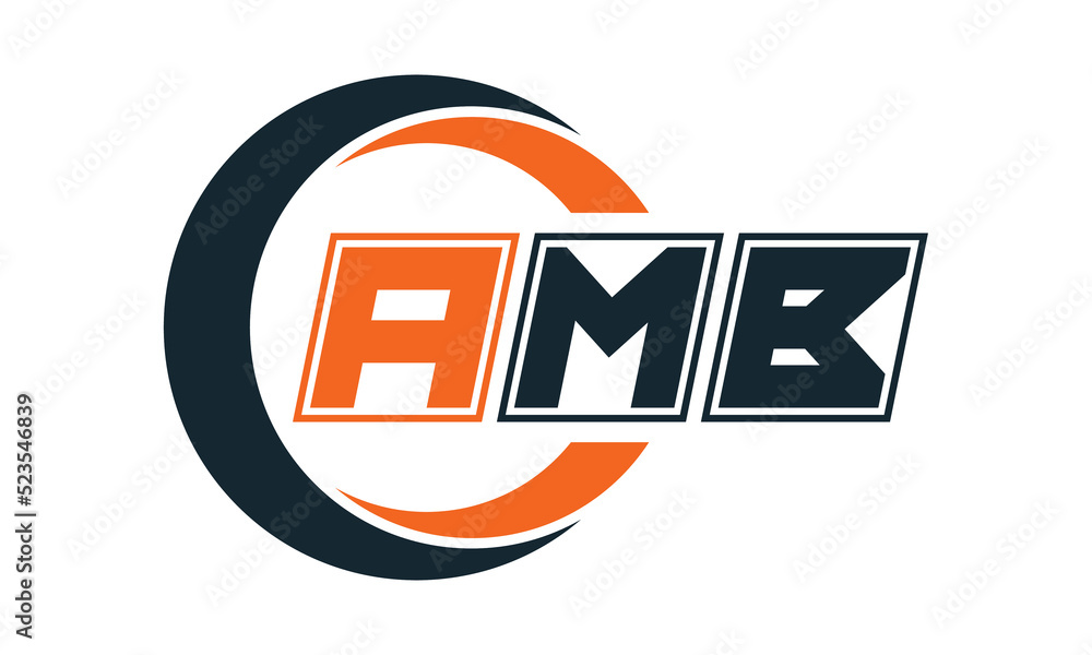 AMB three-letter circle logo design. custom font logo vector template ...