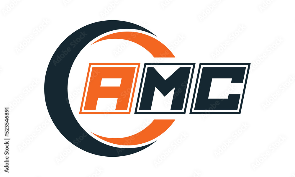 Vetor de AMC three-letter circle logo design. custom font logo vector ...