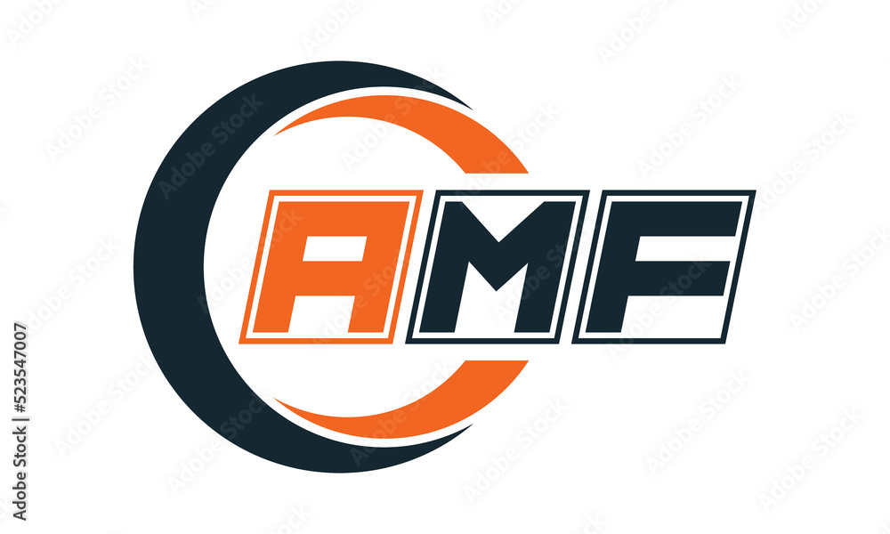 AMF three-letter circle logo design. custom font logo vector template ...