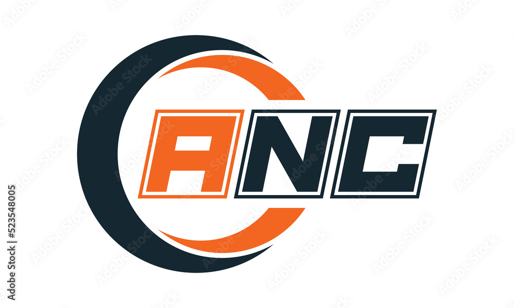 ANC three-letter circle logo design. custom font logo vector template ...