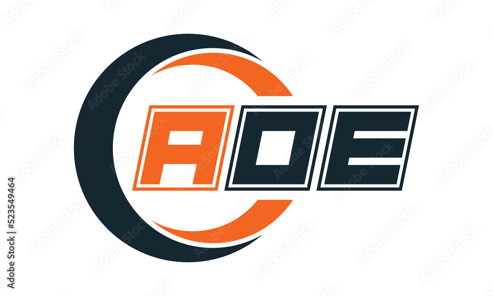 AOE three-letter circle logo design. custom font logo vector template ...