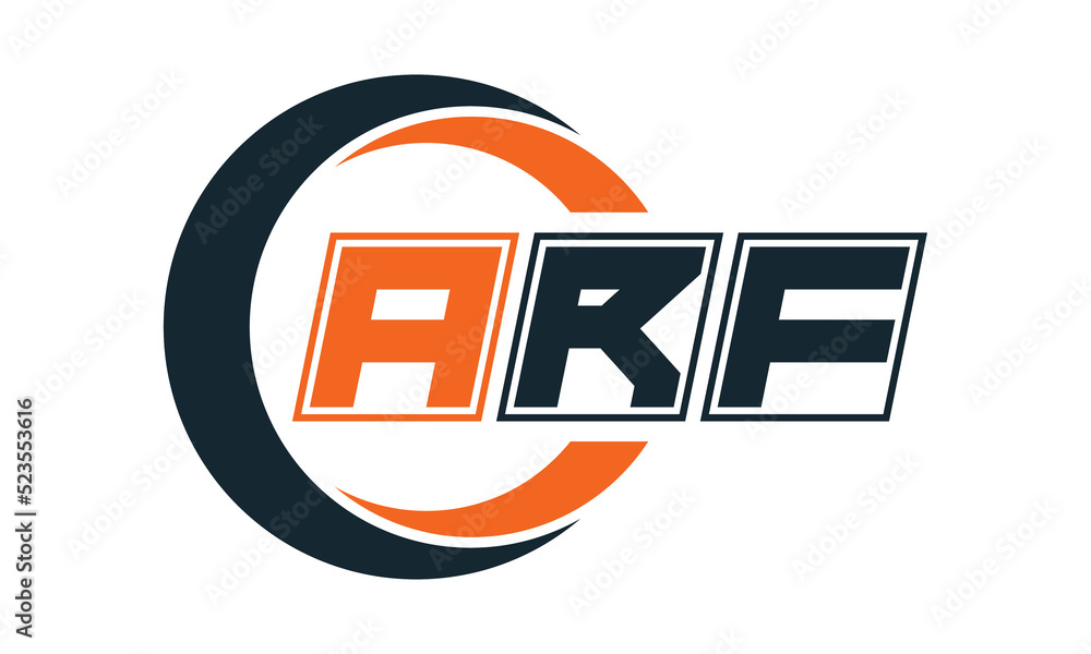 ARF three-letter circle logo design. custom font logo vector template ...