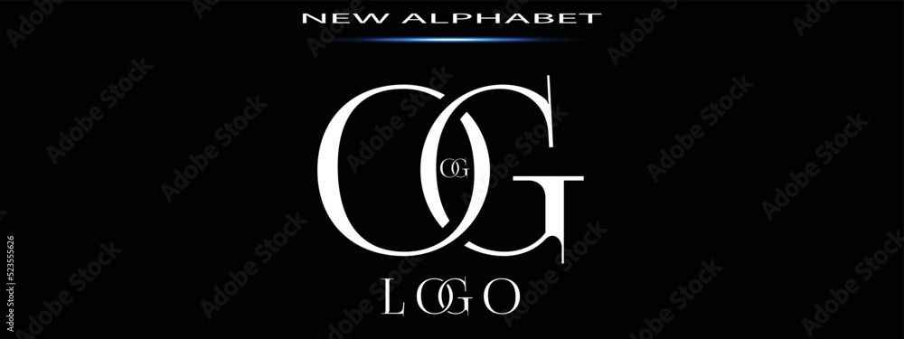 Monogram OG LOGO Abstract Fashion font alphabet. Minimal modern urban ...