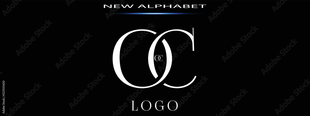 Monogram OC LOGO Abstract Fashion font alphabet. Minimal modern urban ...