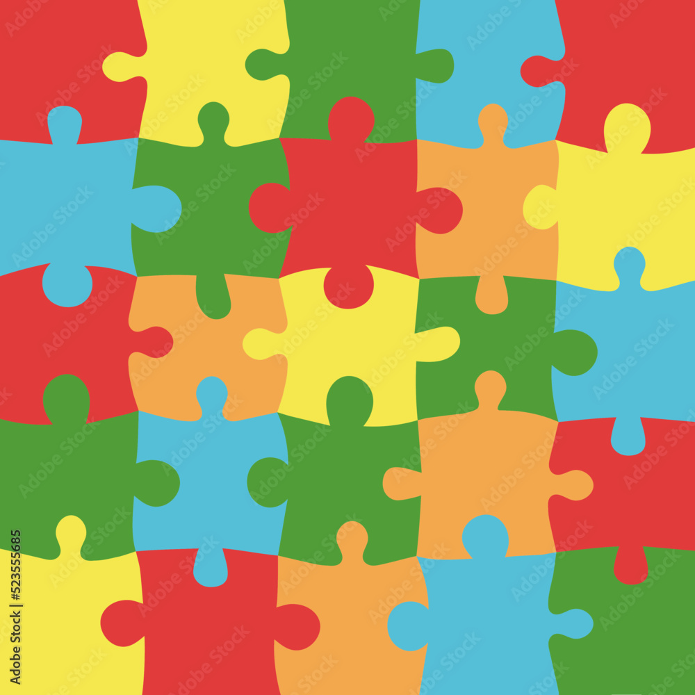 Puzzles grid 5x5. template jigsaws detail frame 25 pieces. Assemble ...