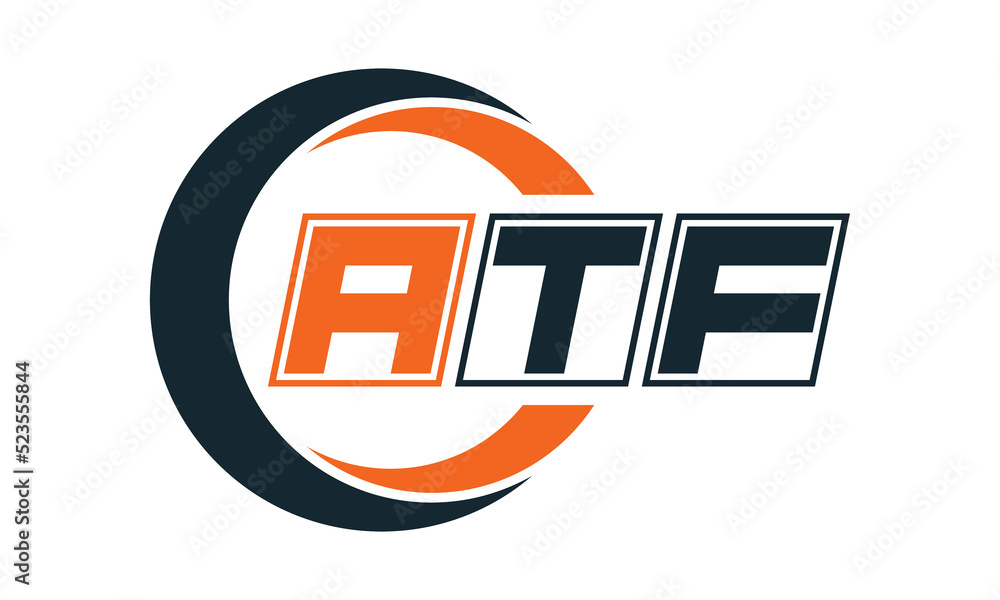 ATF three-letter circle logo design. custom font logo vector template ...