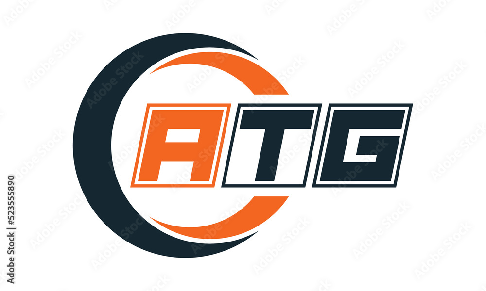 ATG three-letter circle logo design. custom font logo vector template ...
