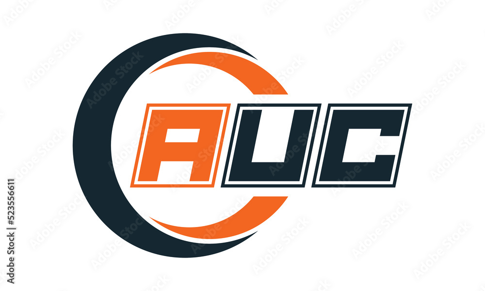 AUC three-letter circle logo design. custom font logo vector template ...
