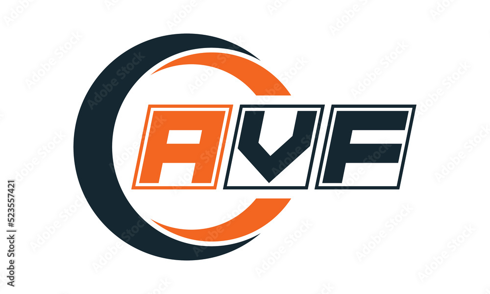 AVF three-letter circle logo design. custom font logo vector template ...