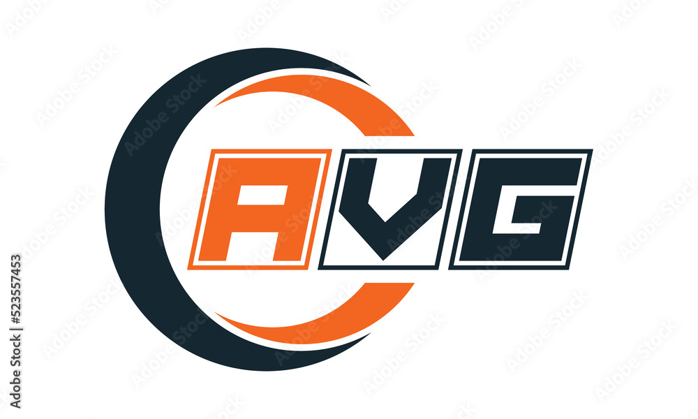 AVG three-letter circle logo design. custom font logo vector template ...