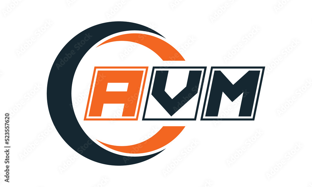 AVM three-letter circle logo design. custom font logo vector template ...