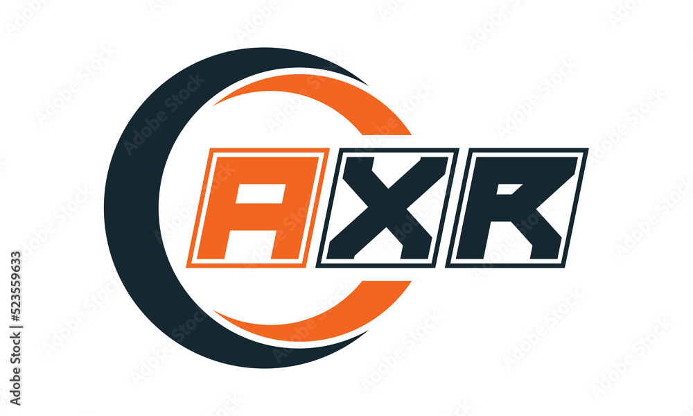 AXR three-letter circle logo design. custom font logo vector template ...