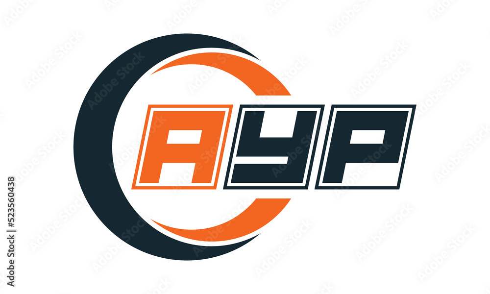 AYP three-letter circle logo design. custom font logo vector template ...
