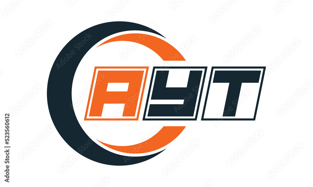 AYT three-letter circle logo design. custom font logo vector template ...