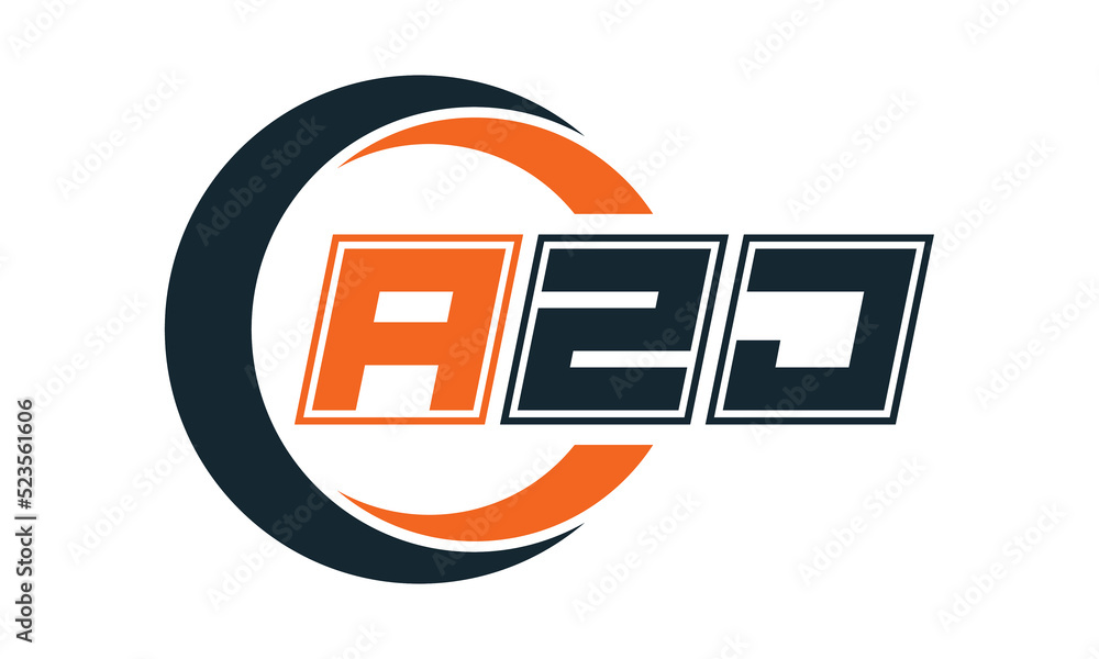 AZJ three-letter circle logo design. custom font logo vector template ...