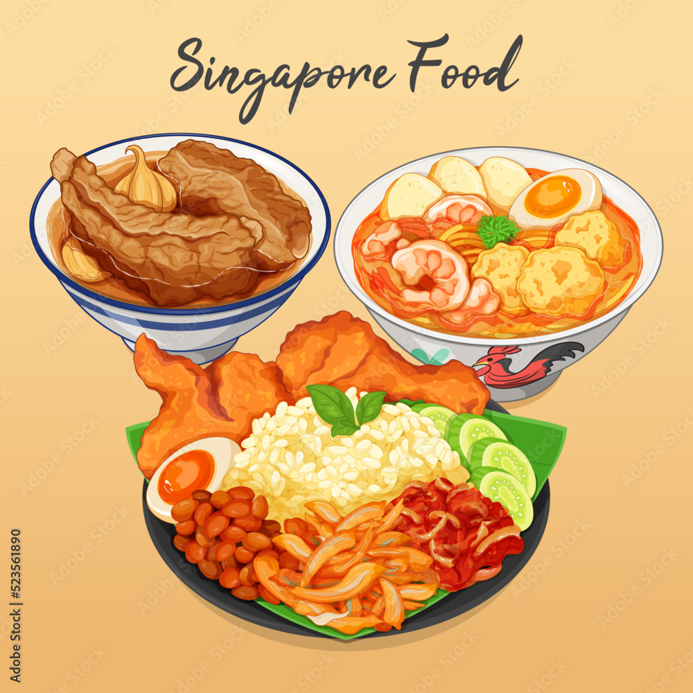 Singapore Food Nasi Lemak Rice Cooker, Bak Kut Teh and Laksa Lemak Menu ...