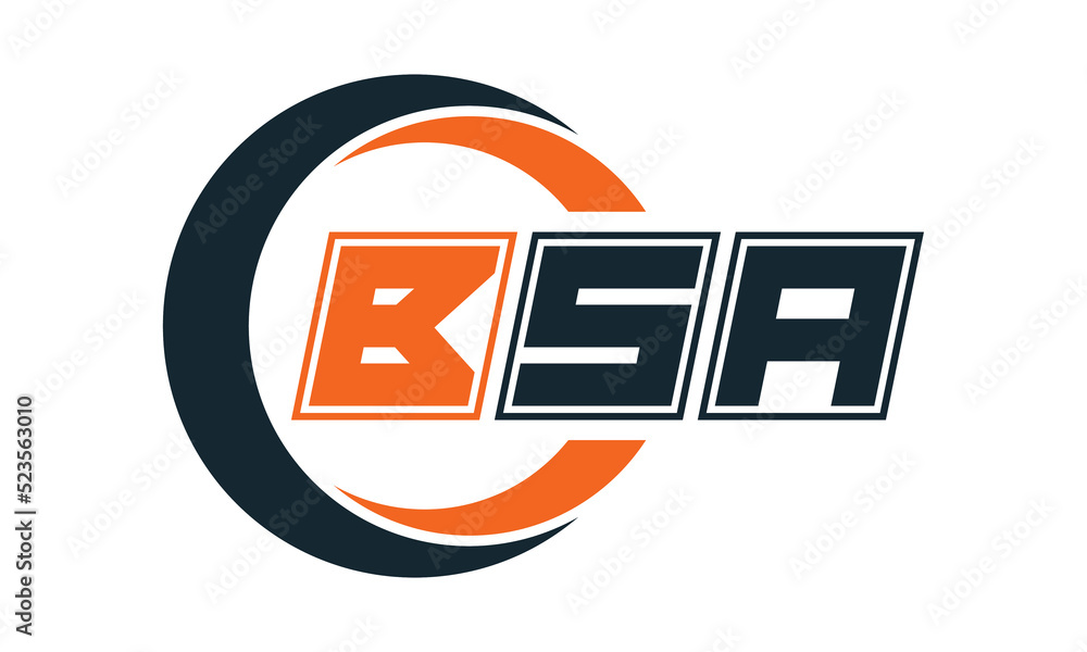 BSA three-letter circle logo design. custom font logo vector template ...