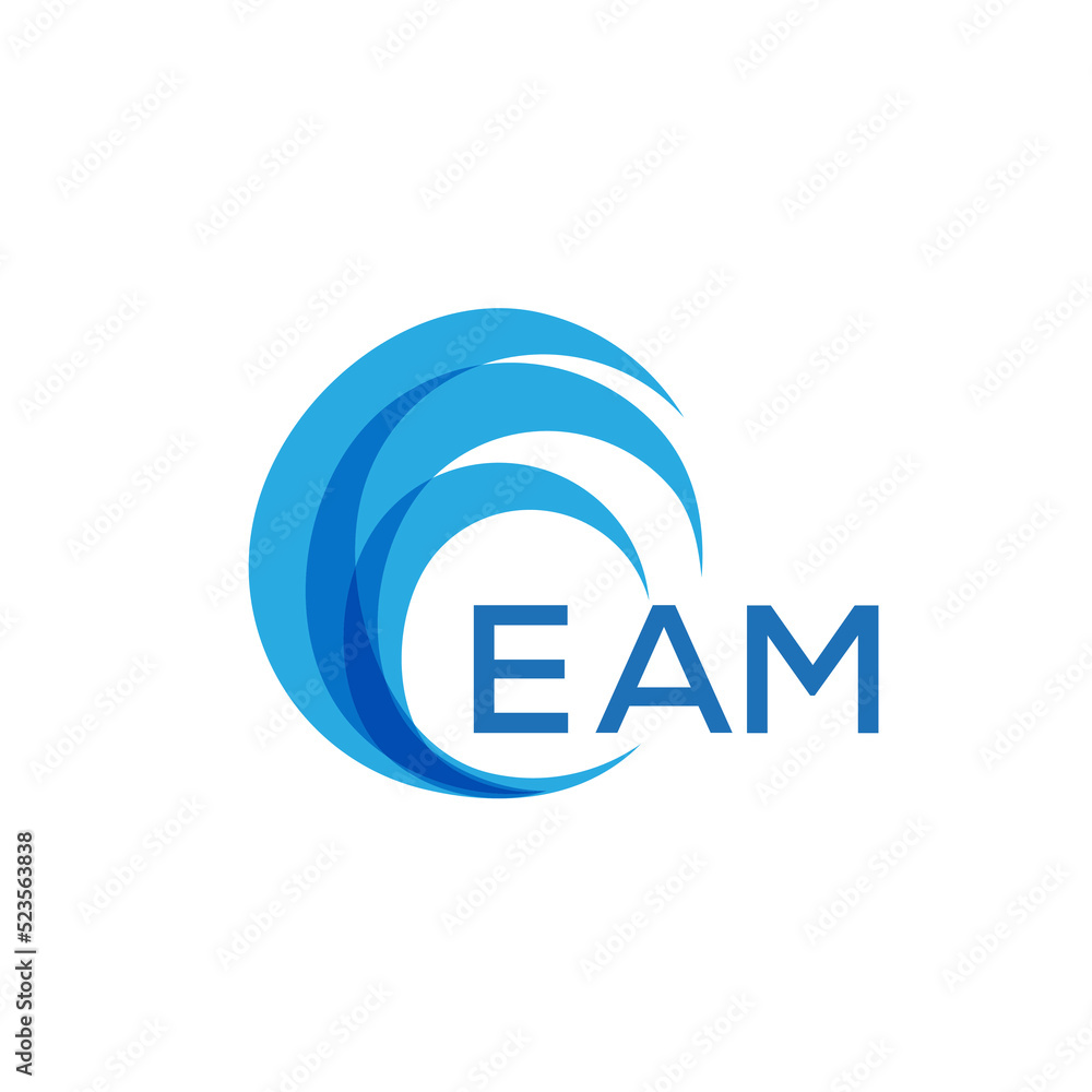EAM letter logo. EAM blue image on white background. EAM Monogram logo ...