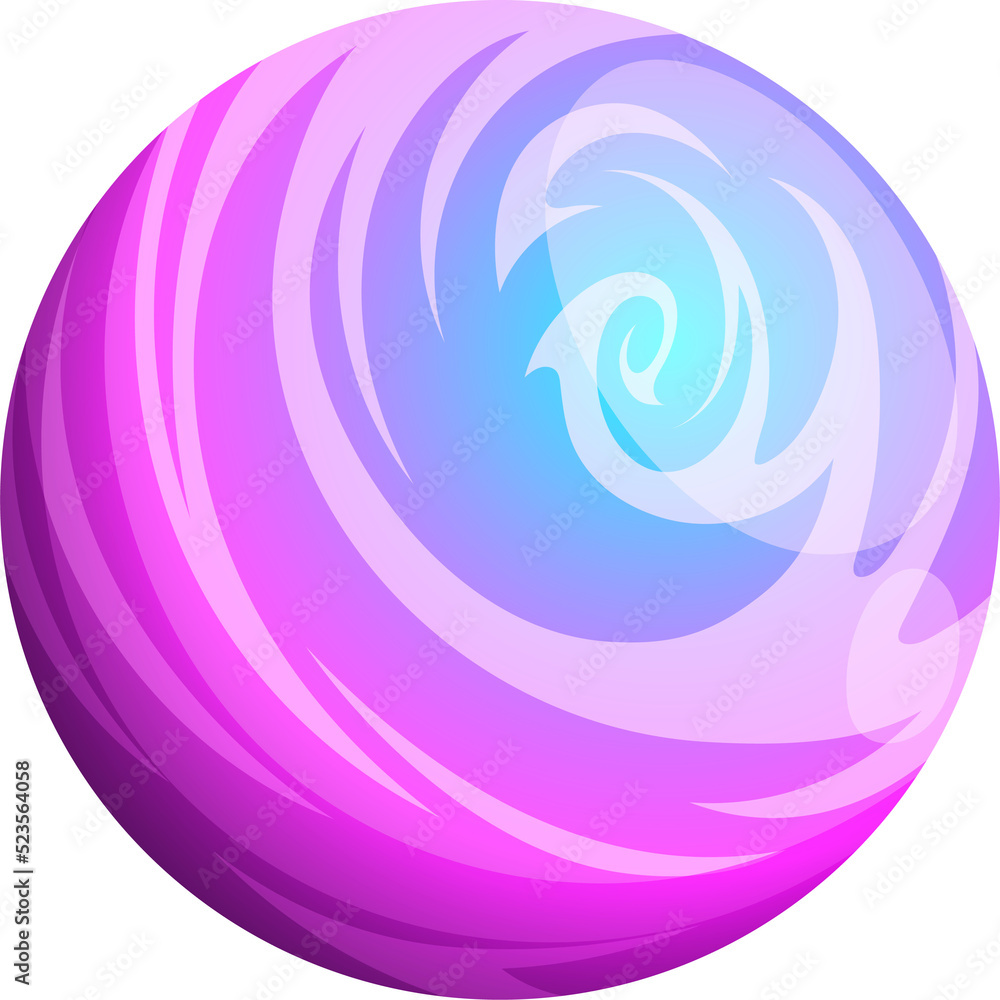 Cartoon pink space planet with round nebula, water Stock Illustration ...