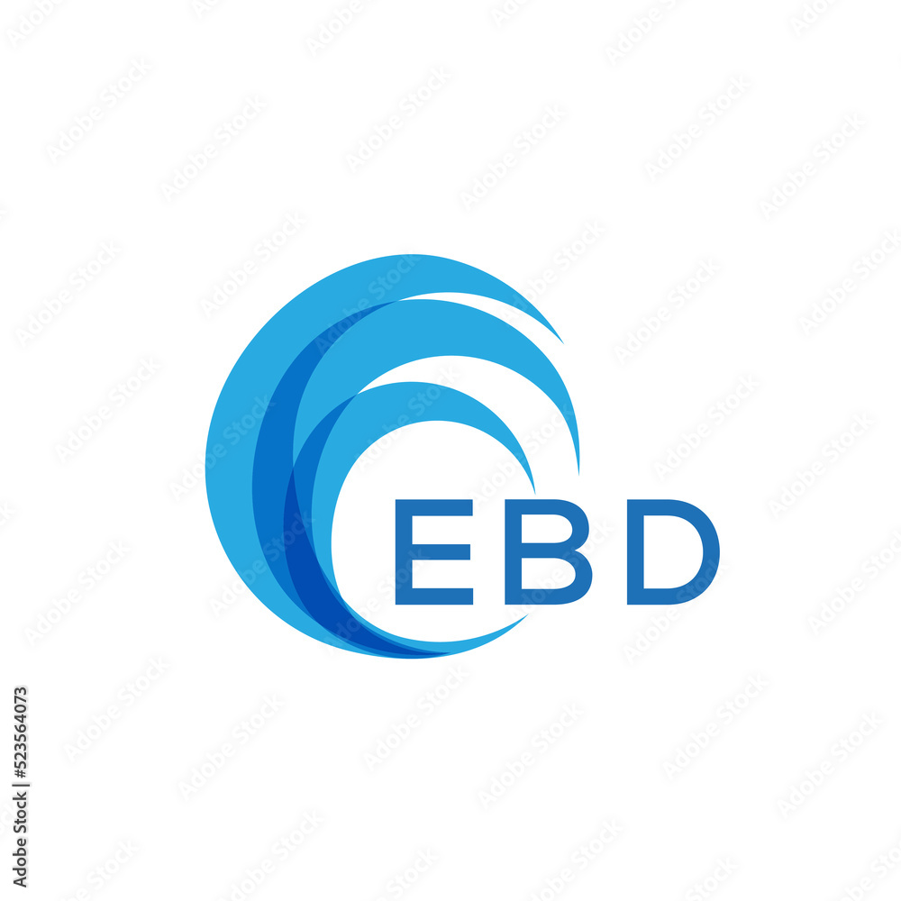 EBD letter logo. EBD blue image on white background. EBD Monogram logo ...