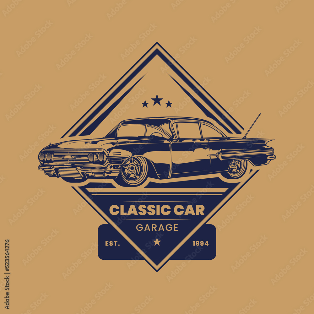 classic and retro car badge logo design Stock Vector | Adobe Stock