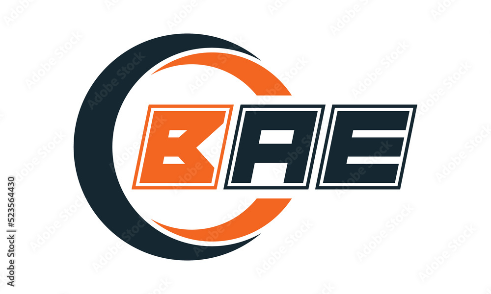 BAE three-letter circle logo design. custom font logo vector template ...