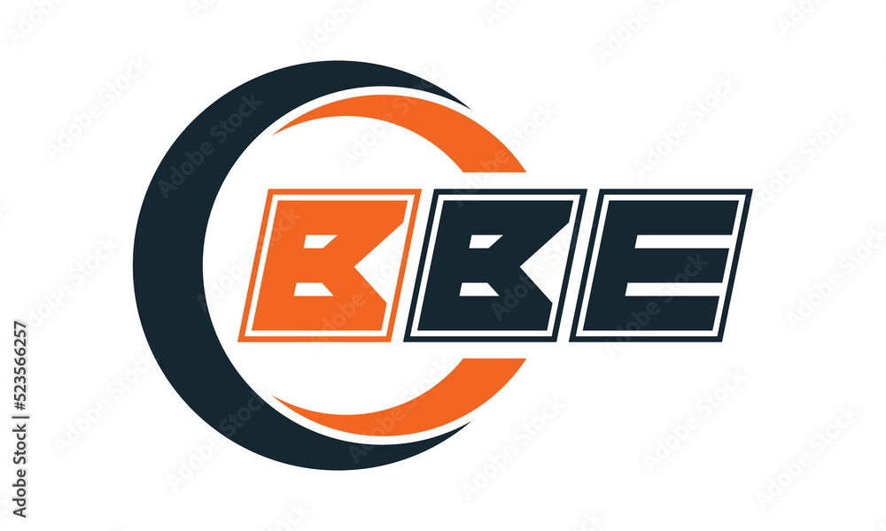 BBE three-letter circle logo design. custom font logo vector template ...