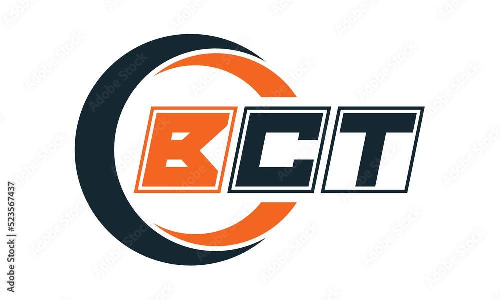 BCT three-letter circle logo design. custom font logo vector template ...