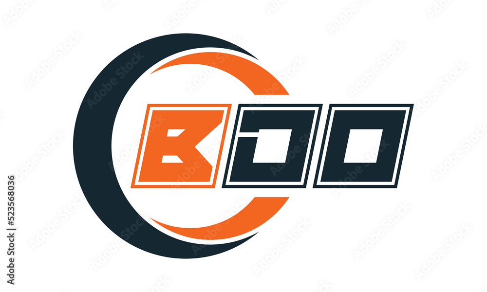 BDO three-letter circle logo design. custom font logo vector template ...