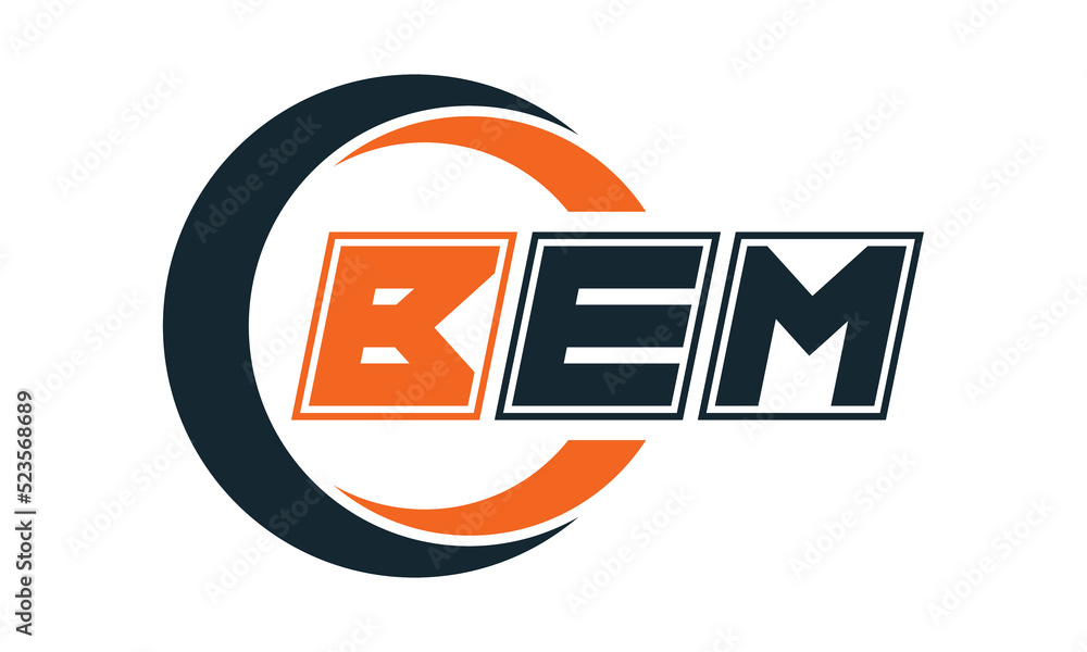 Vetor de BEM three-letter circle logo design. custom font logo vector ...
