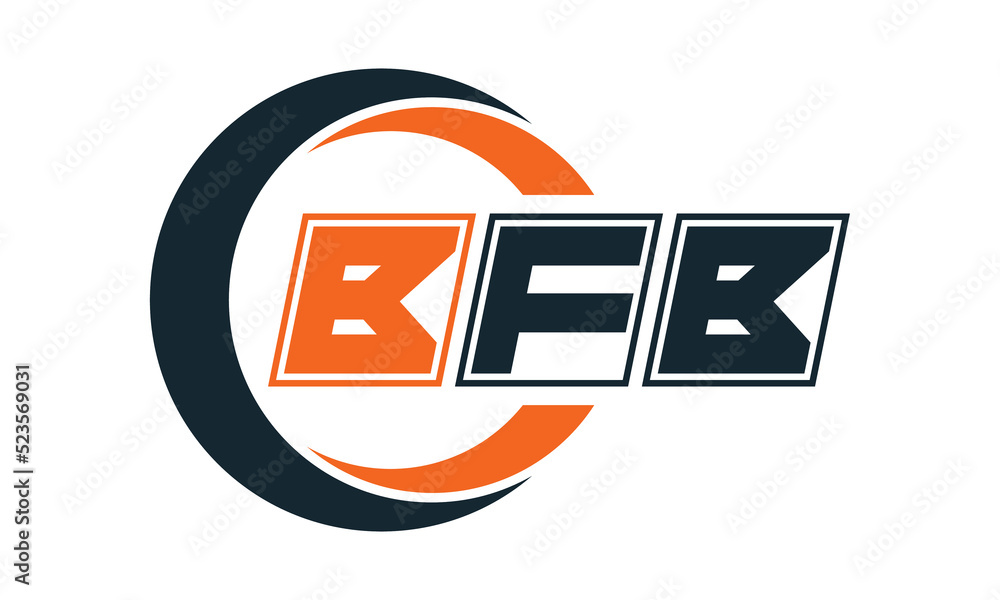 BFB three-letter circle logo design. custom font logo vector template ...