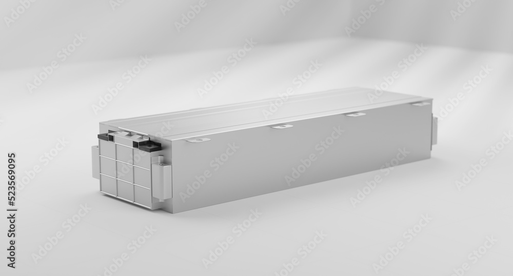 Electric vehicle lithium ion rechargeable battery module inside metal ...