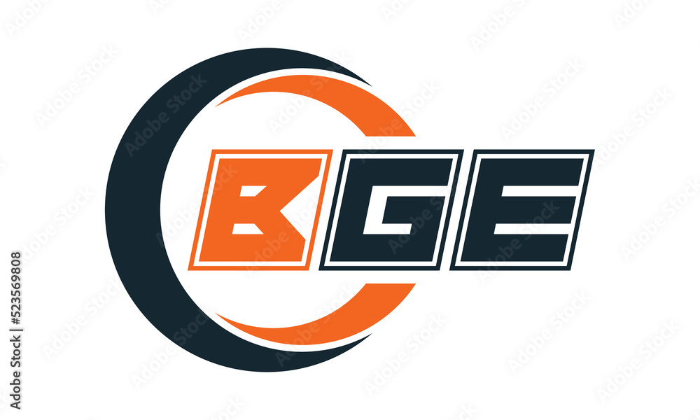 BGE three-letter circle logo design. custom font logo vector template ...