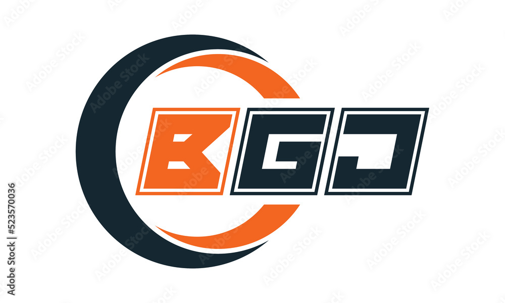 BGJ three-letter circle logo design. custom font logo vector template ...