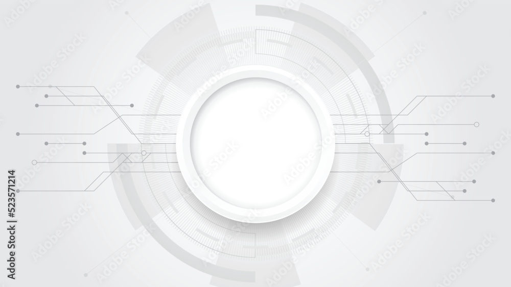 Grey white Abstract technology background, Hi tech digital connect ...