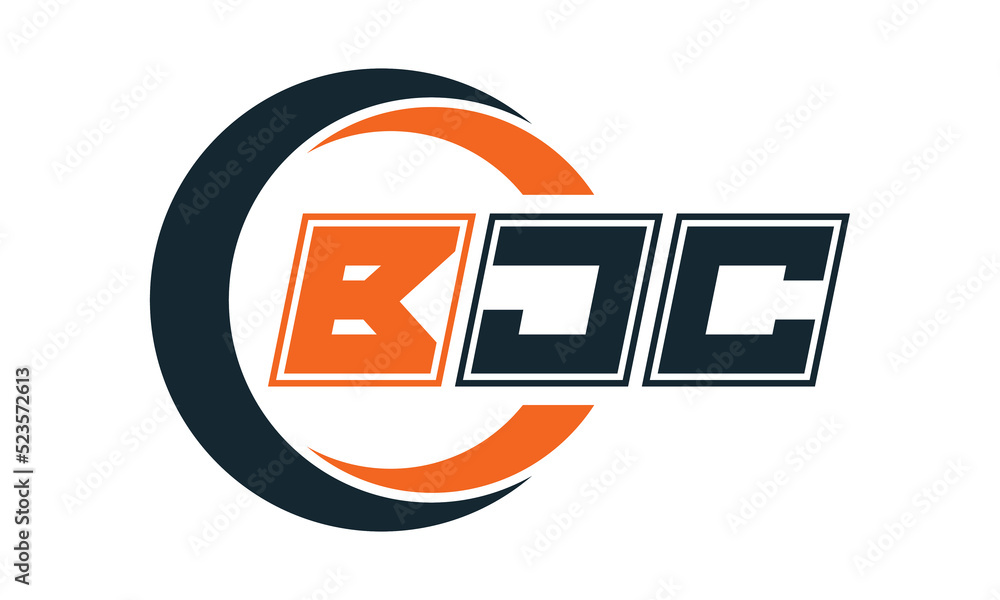 BJC three-letter circle logo design. custom font logo vector template ...