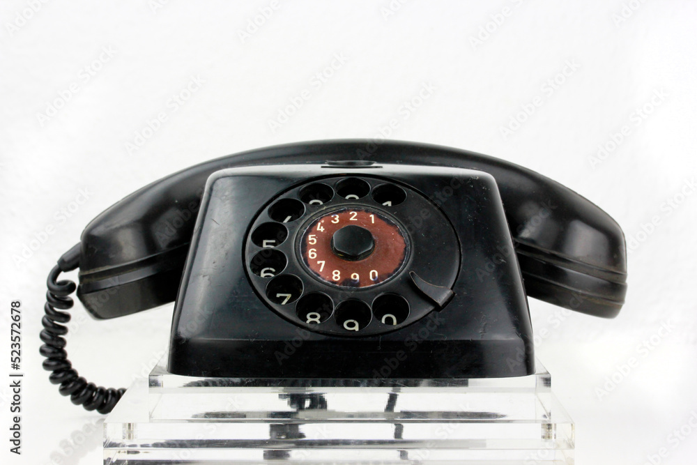 Photo & Art Print old antique dial operated telephone black out of ...