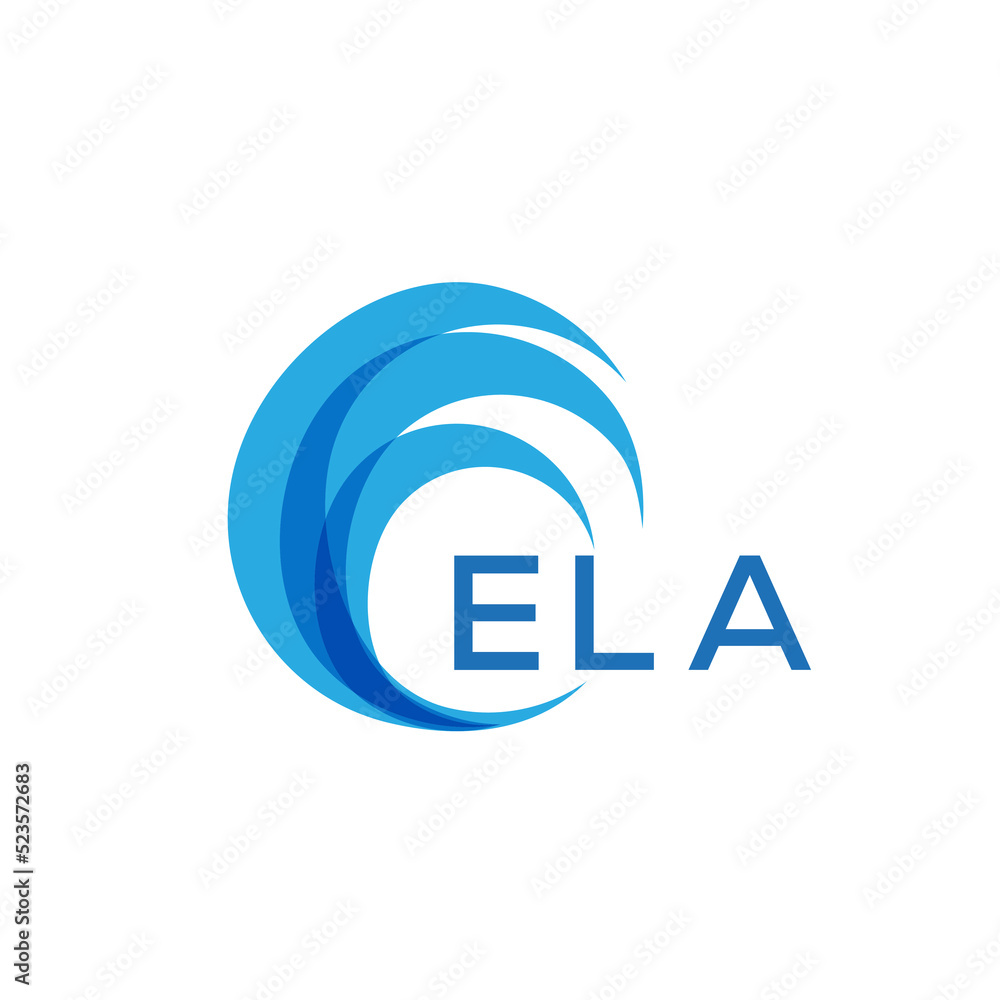 ELA letter logo. ELA blue image on white background. ELA Monogram logo ...