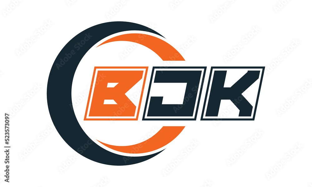 BJK three-letter circle logo design. custom font logo vector template ...