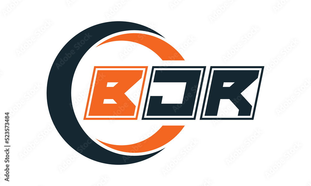 BJR three-letter circle logo design. custom font logo vector template ...